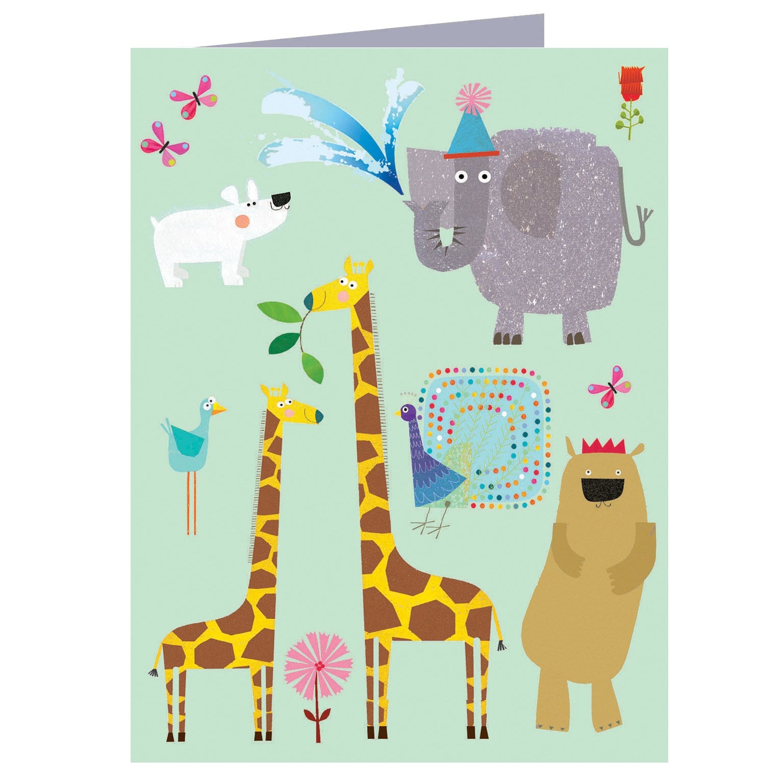 mini animal greetings card