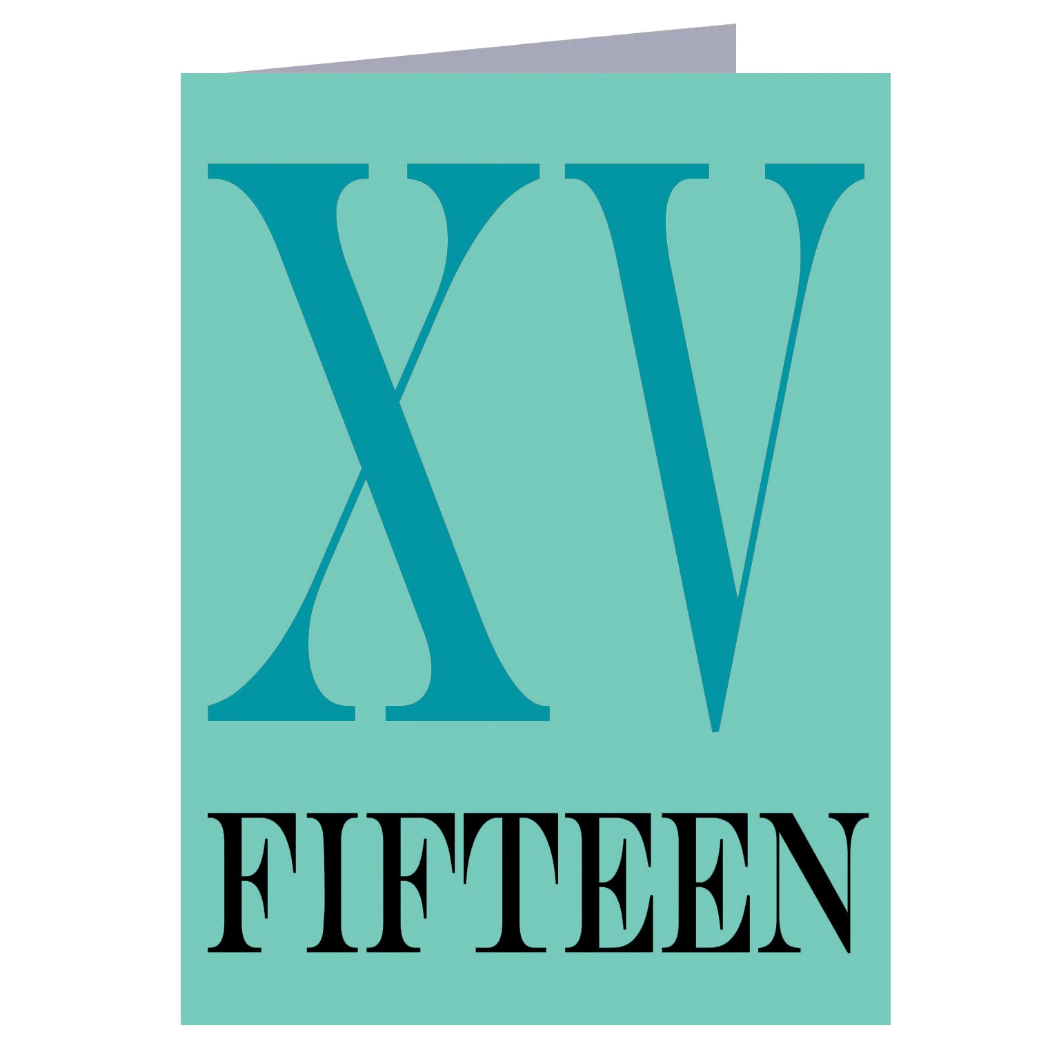 BTW39 mini roman numerals fifteen card