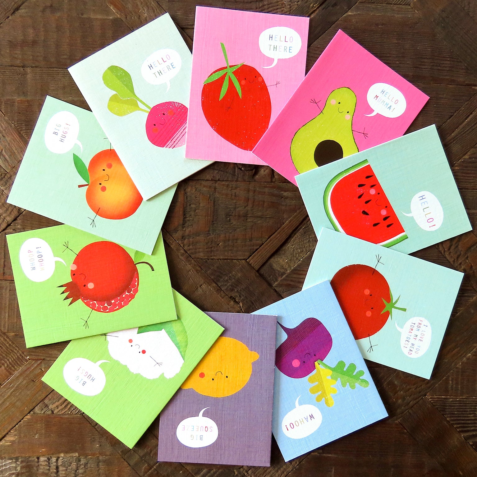 TBX08 mixed mini fruit and veg cards box