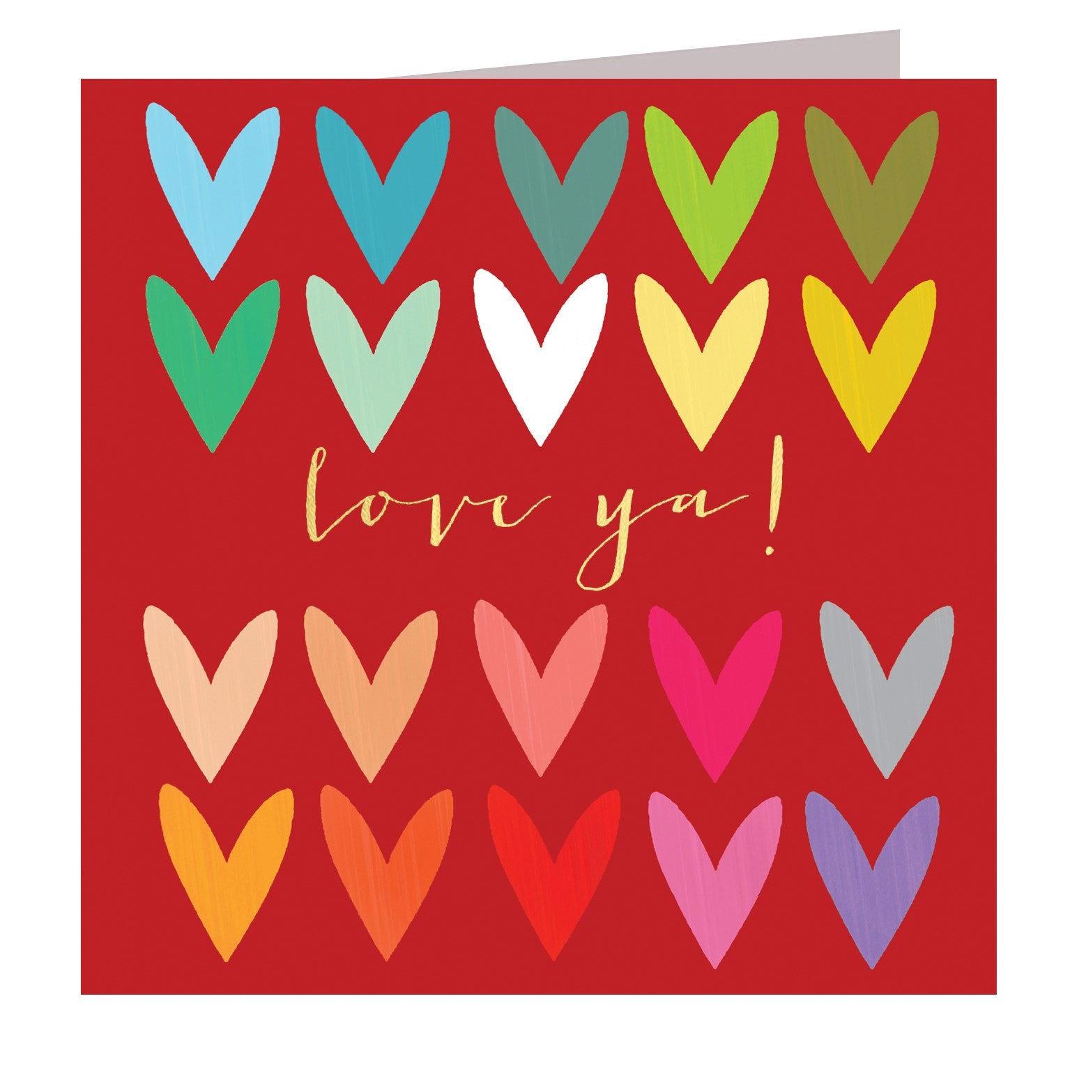 gold foiled love ya! greetings card